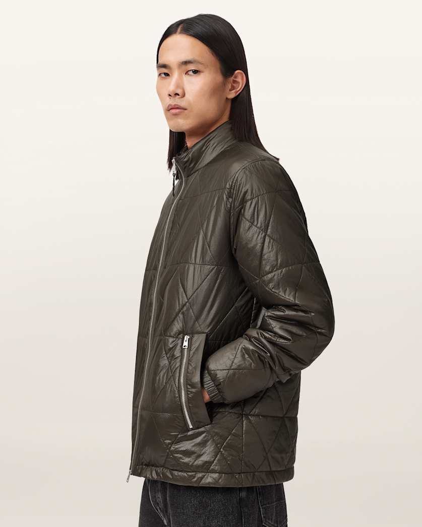 Tribex Shine Quilted Jacket Forest Green | ALLSAINTS US